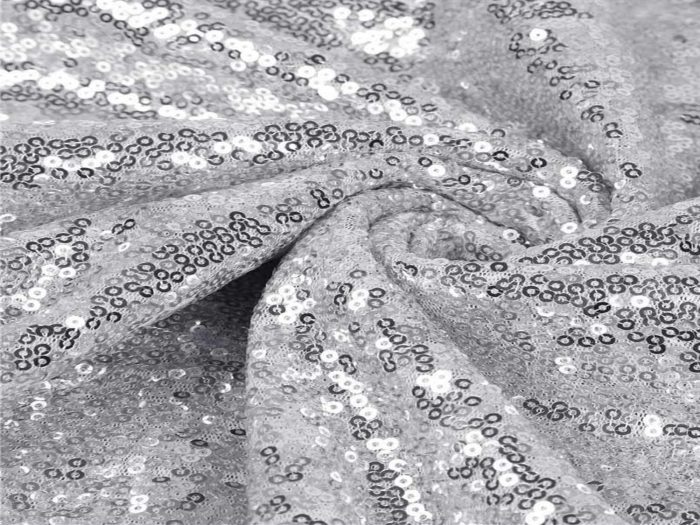 Silver Sequin Fabric 1m - Elegant Event Essentials