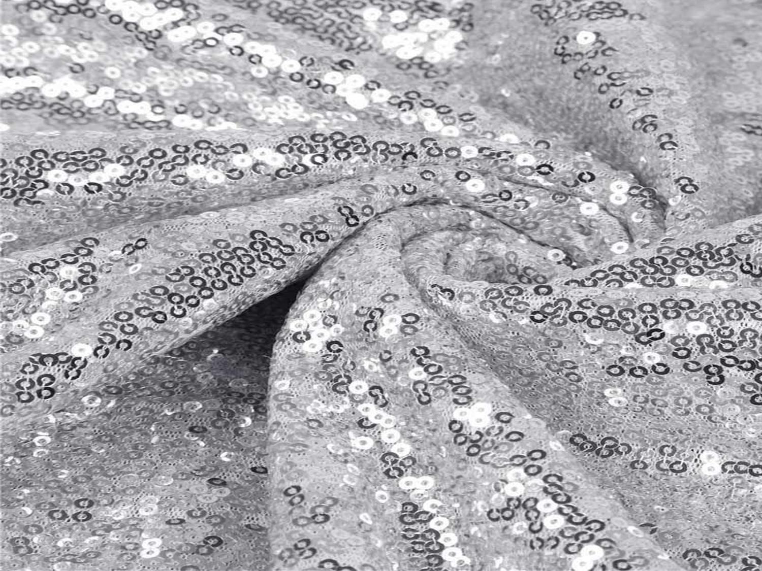 Silver Sequin Fabric 1m - Elegant Event Essentials