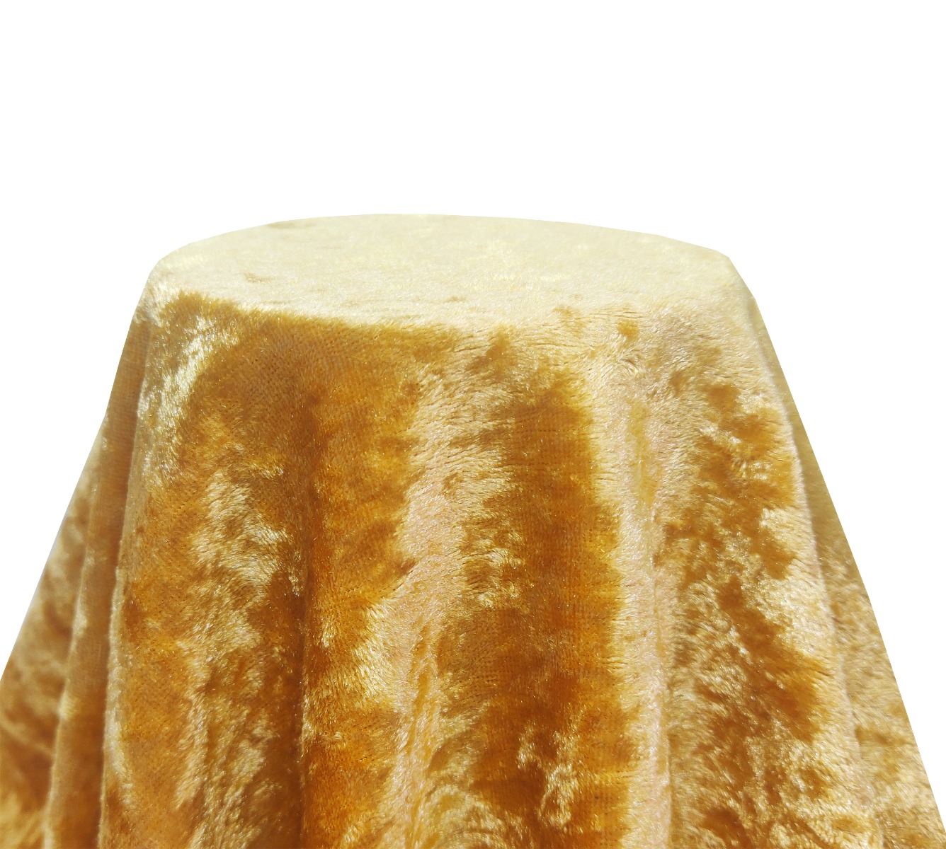 48" Gold Crushed Velvet Tablecloth - Elegant Event Essentials